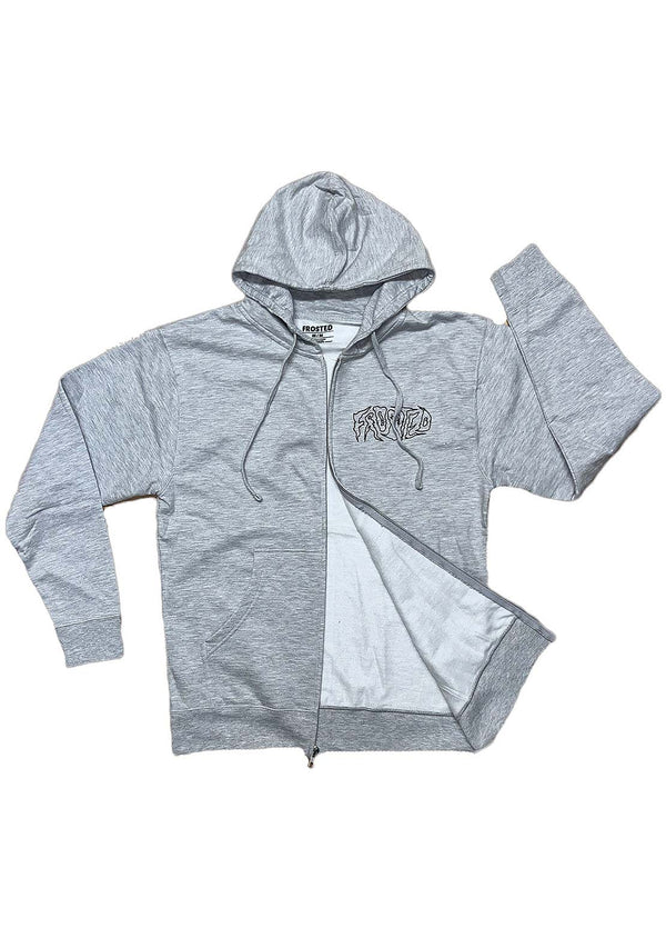 Frosted Wavy Glitch Puff Print Zip Hood - PRFO Sports