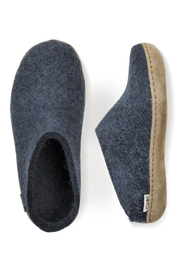 Glerups Unisex Leather Sole Open Heel Slippers - PRFO Sports